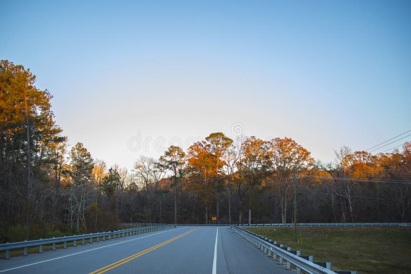 A Dead End Road with Beautiful Fall Colors Stock Photo - Image of grass ...