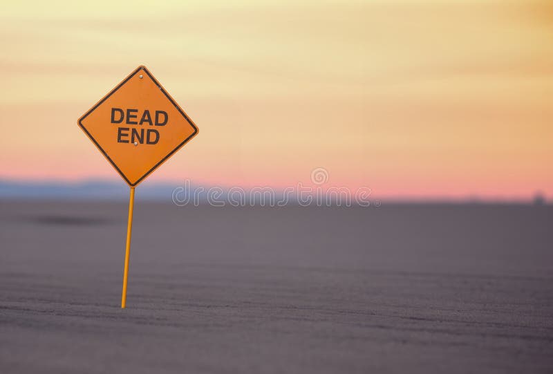 Dead End Sign in Desert Wilderness Stock Photo - Image of alone ...