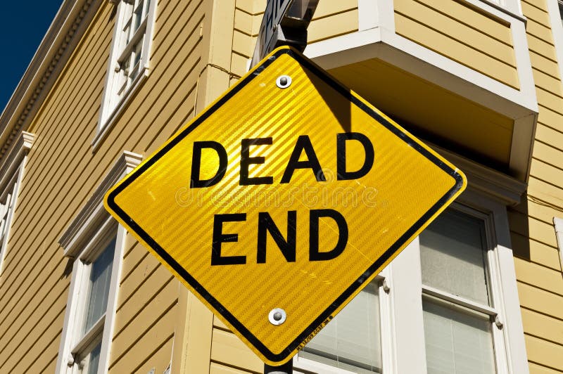 Dead end sign stock image. Image of white, yellow, restriction - 22656255