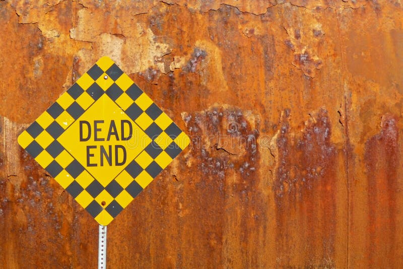 Dead End Sign with Rusted Train Car Background Stock Photo - Image of ...