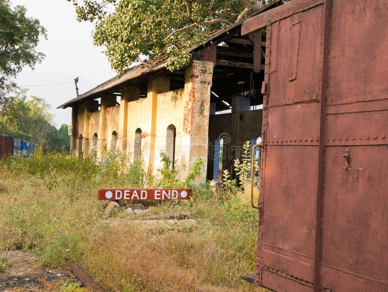 Dead End Sign at a Train Station Stock Photo - Image of railways, dead ...