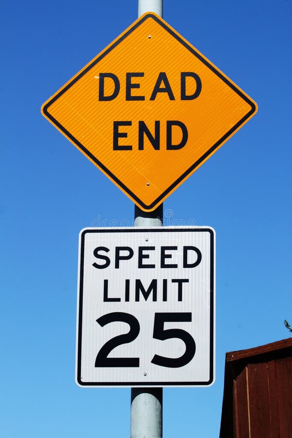 Dead End and Speed Sign stock photo. Image of street - 35108522