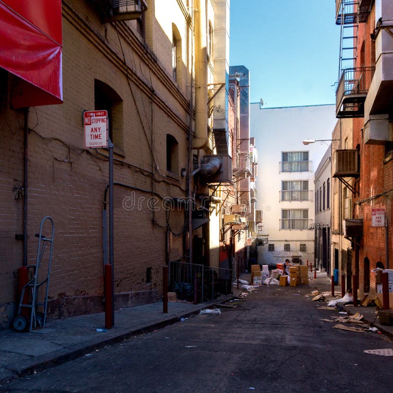 Dead End Street in San Francisco with a Garbage Editorial Stock Photo ...