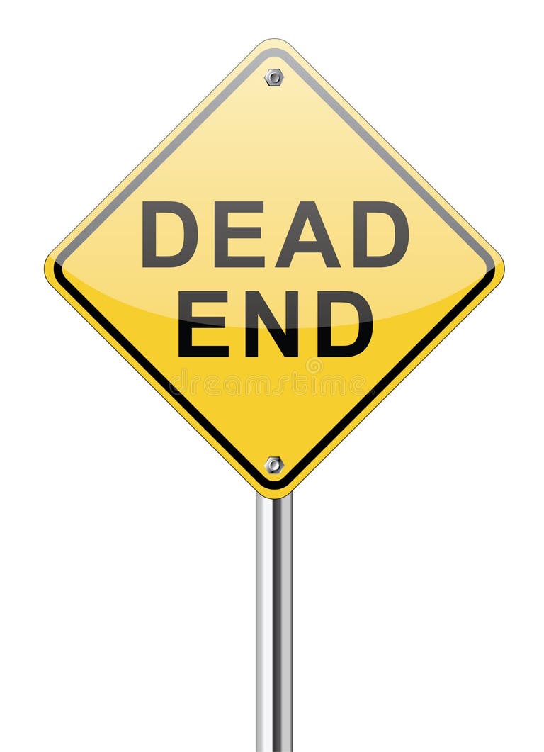 Dead End Warning Road Sign Stock Illustrations – 300 Dead End Warning ...