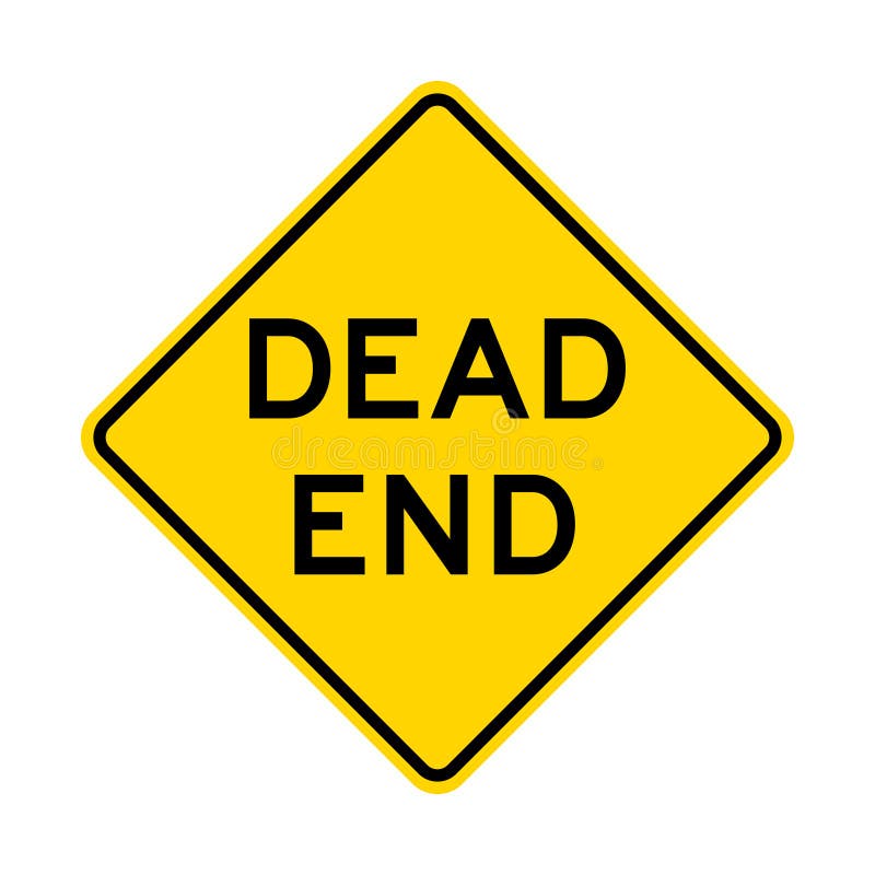 Dead end warning road sign stock vector. Illustration of beware - 313708783
