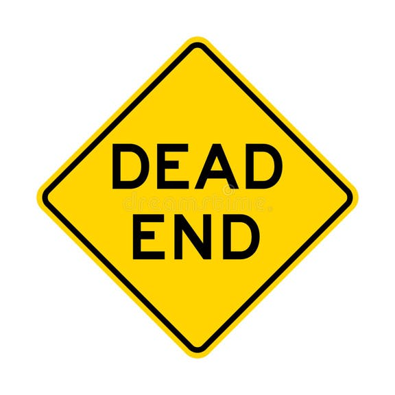 Dead end warning road sign stock vector. Illustration of beware - 313708783