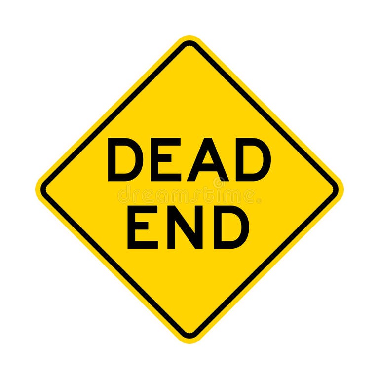 Dead end warning road sign stock vector. Illustration of beware - 313708783