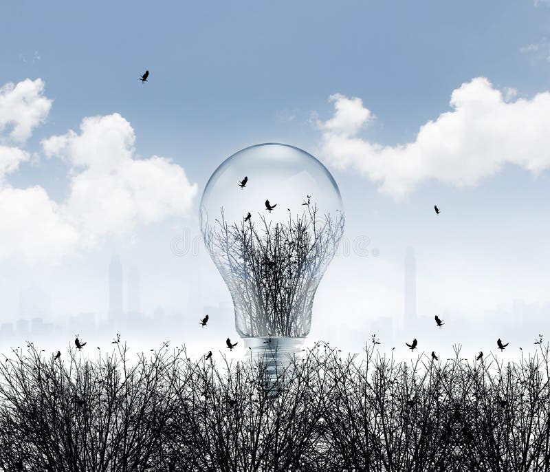 Dead Environment Light Bulb Dry Nature Pollution Background Stock ...