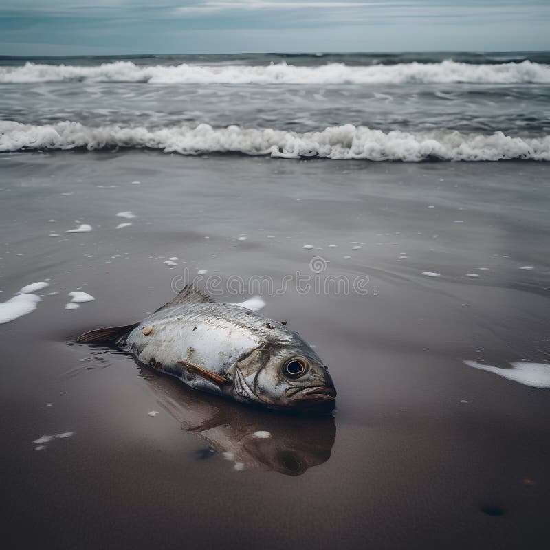 Dead Fish on the Beach. Dead Fish in the Sea. the Concept of ...