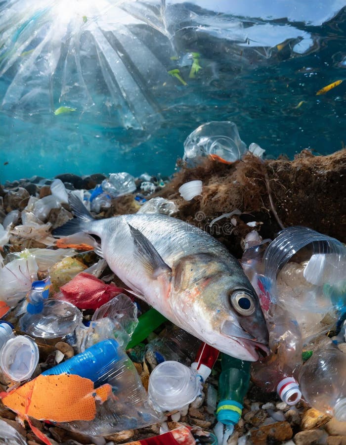 Dead Fish at the Bottom of the Sea Surrounded by Plastics and Garbage ...