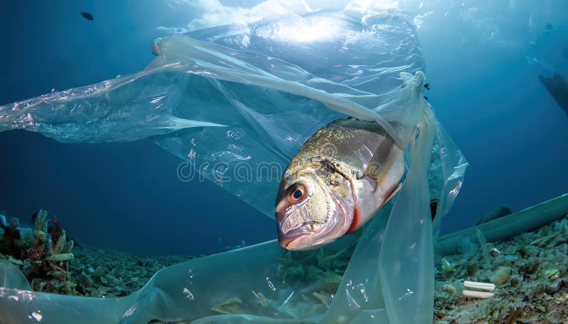 Dead Fish at the Bottom of the Sea Surrounded by Plastics and Garbage ...