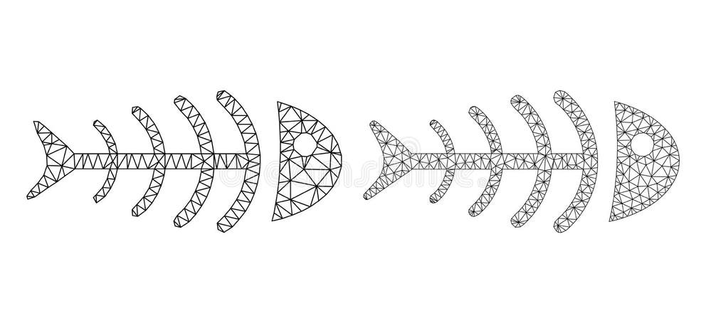 Dead Fish Icons - Vector Triangle Mesh Stock Vector - Illustration of ...