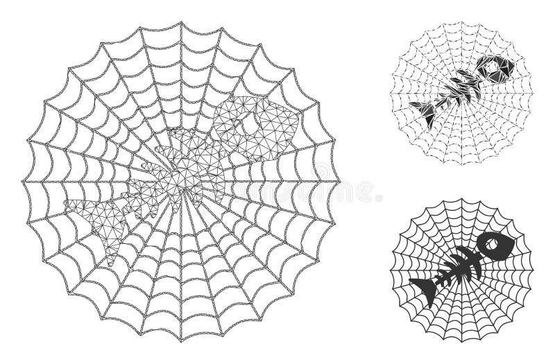 Dead Fish Net Vector Mesh 2D Model and Triangle Mosaic Icon Stock ...