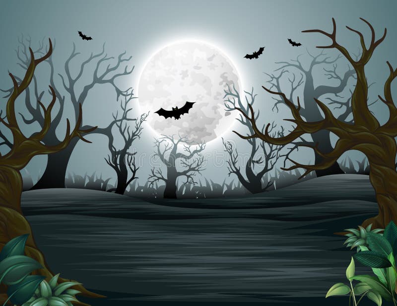 Dead Forest Background on Halloween Stock Vector - Illustration of clip ...