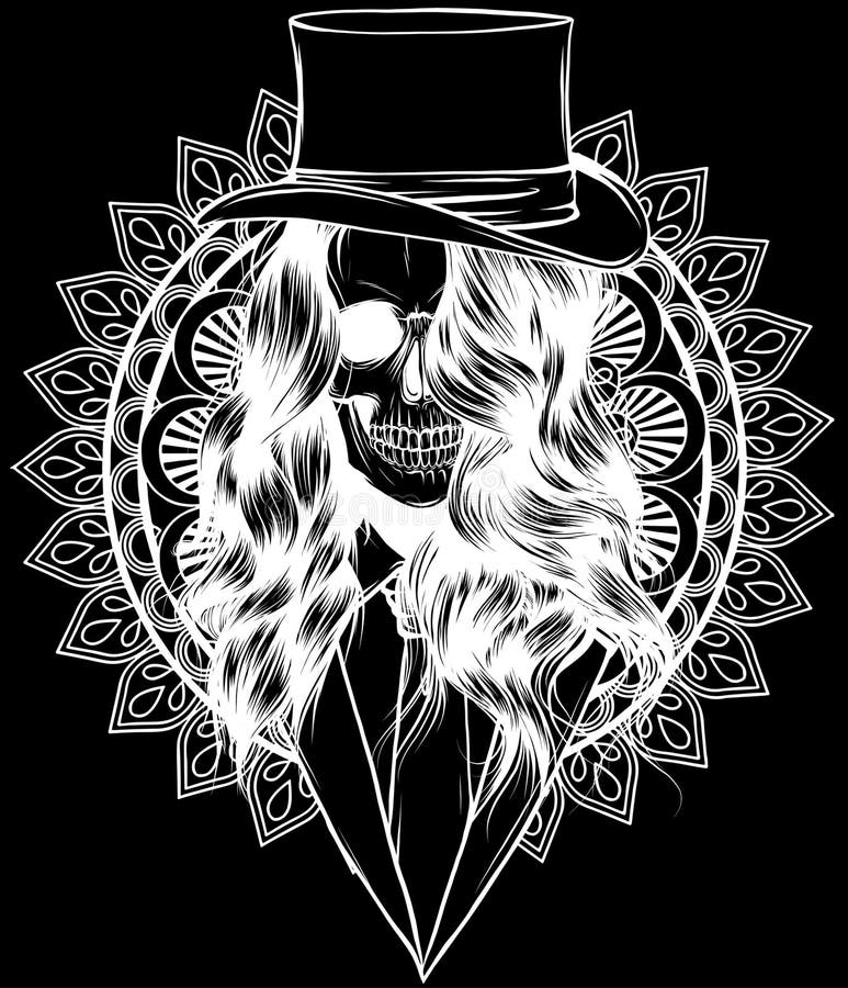 Day Dead Girl Black White Vector Illustration Stock Illustrations – 258 ...