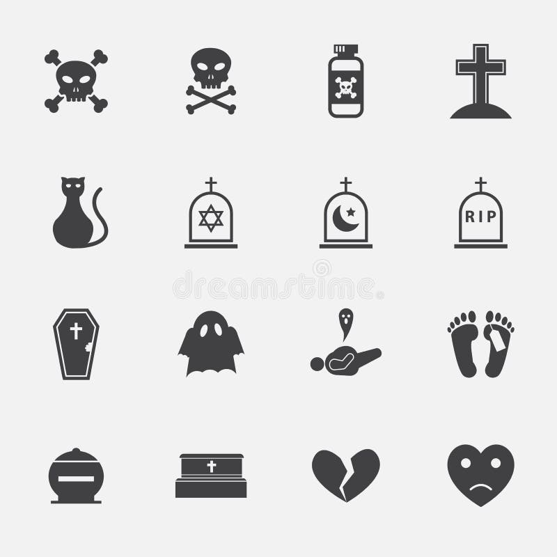 Dead icon set. stock vector. Illustration of impulse - 57951577