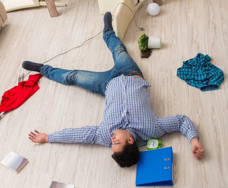 Dead Man after Burglary at Home Stock Image - Image of forensics ...