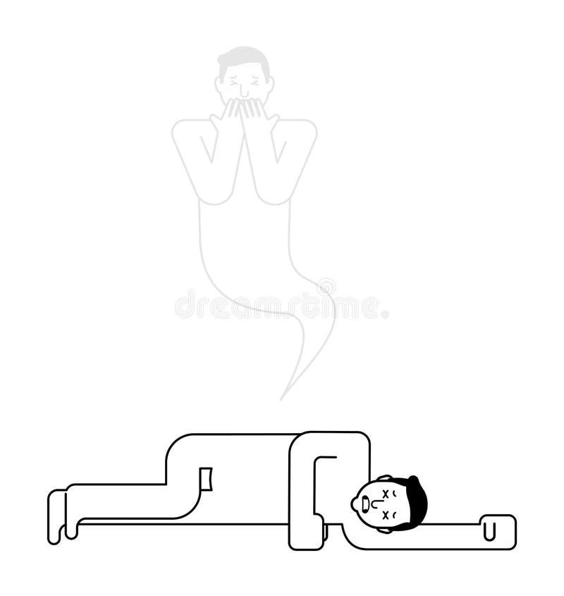 Dead Man and Soul. Dead Body and Ghost Stock Vector - Illustration of ...