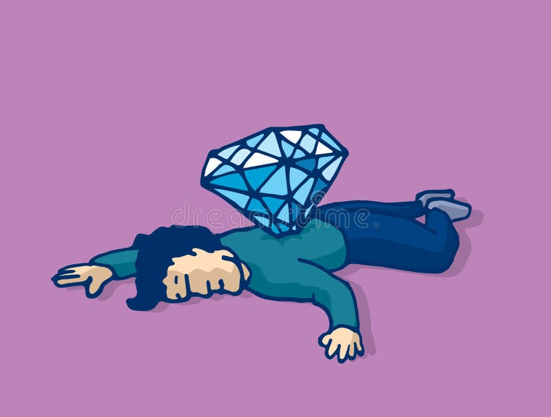 Dead Man Stabbed With Diamond Murdered For Money Stock Vector ...