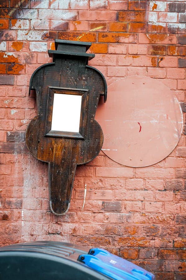 Dead Mirror Hanging on a Wall. Portrait Format. Stock Image - Image of ...