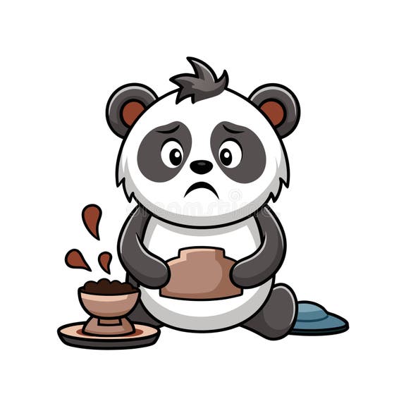 Dead Panda Pottery Illustration for Unique Art Stock Photo ...
