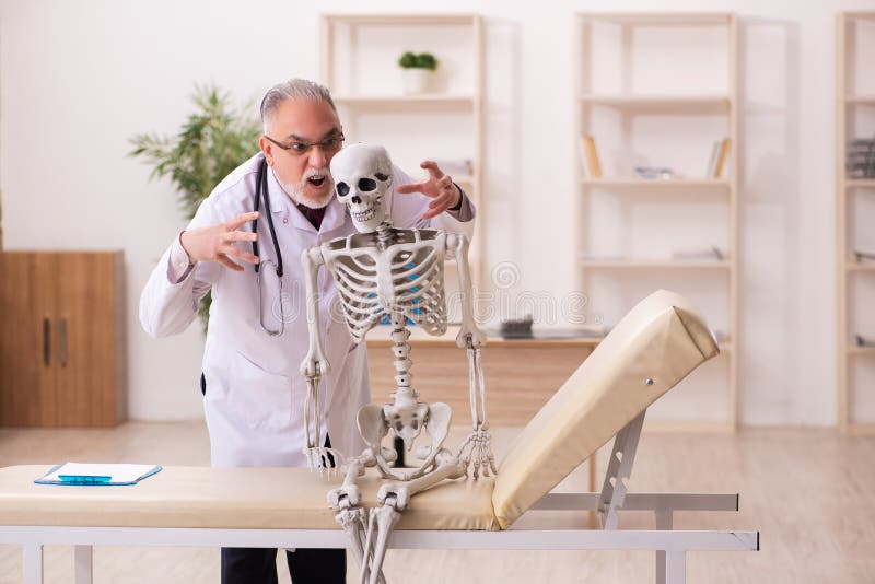 Dead Patient Visiting Old Male Doctor Stock Photo - Image of healthcare ...