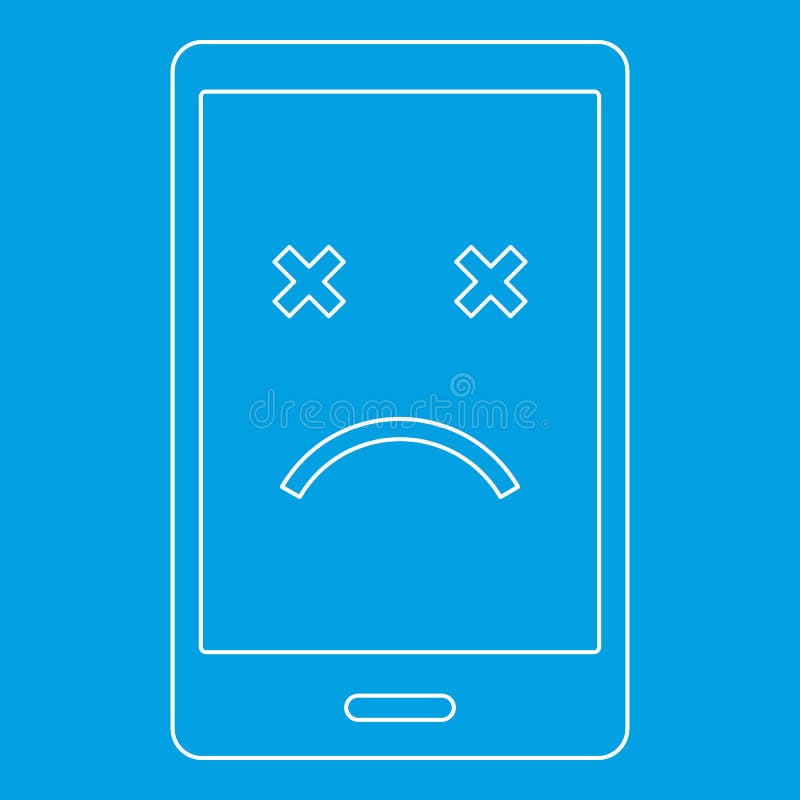 Dead Phone Icon, Outline Style Stock Vector - Illustration of ...