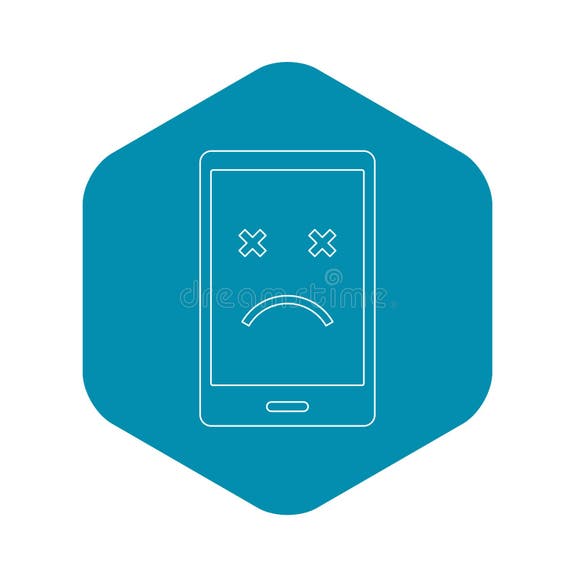Dead Phone Icon, Outline Style Stock Vector - Illustration of cell ...