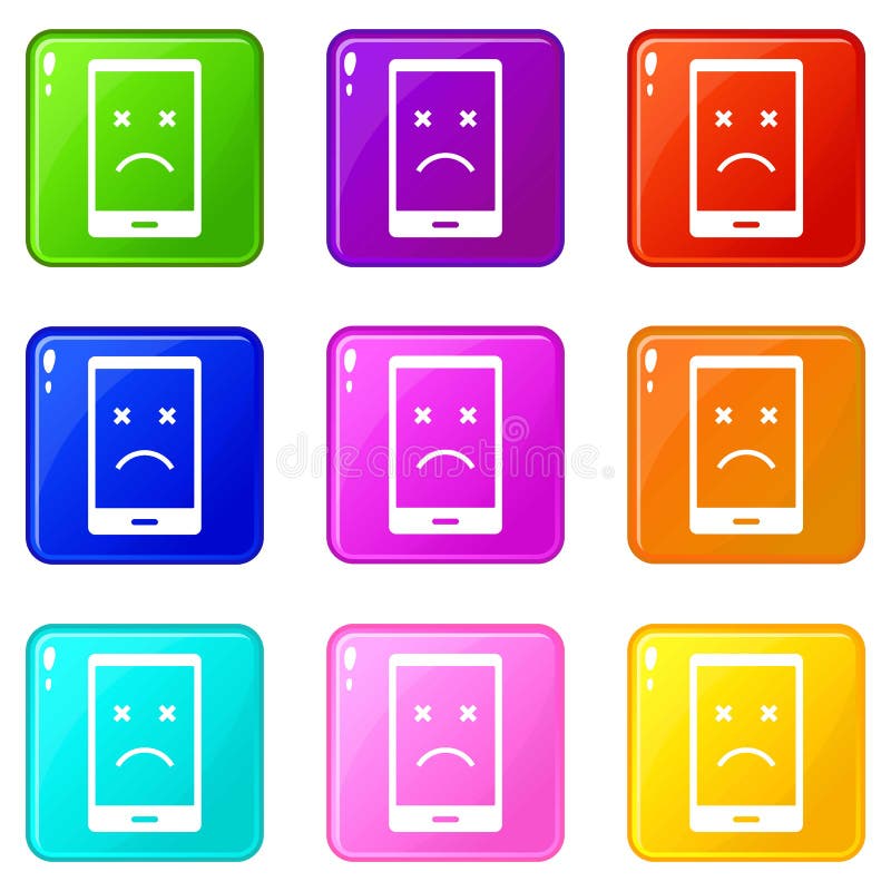 Dead phone icons 9 set stock vector. Illustration of symbol - 96143851
