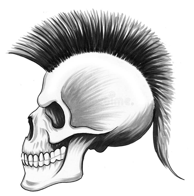 Dead punk skull stock illustration. Illustration of angry - 92218944