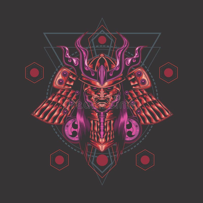 Dead Samurai Mascot stock vector. Illustration of black - 161668946