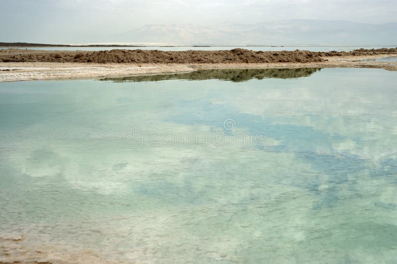 Dead Sea in cloudy weather stock image. Image of journey - 82389465