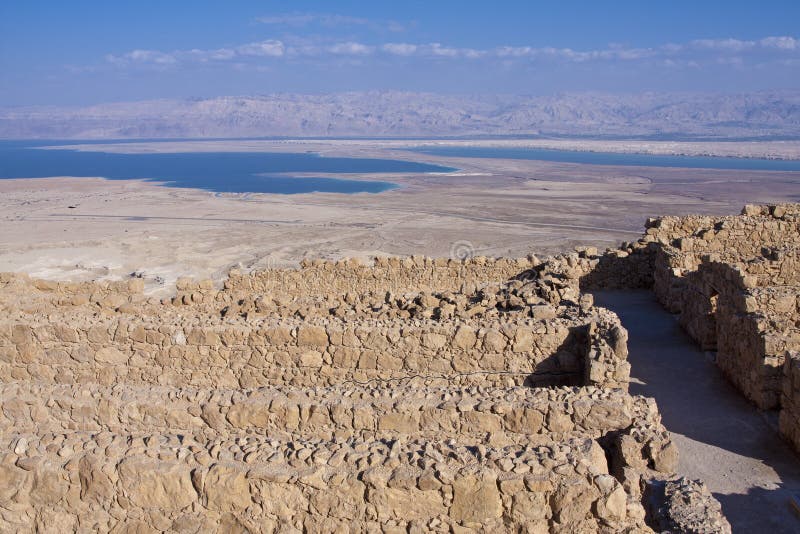 The dead sea from Masada stock image. Image of israel - 18022887