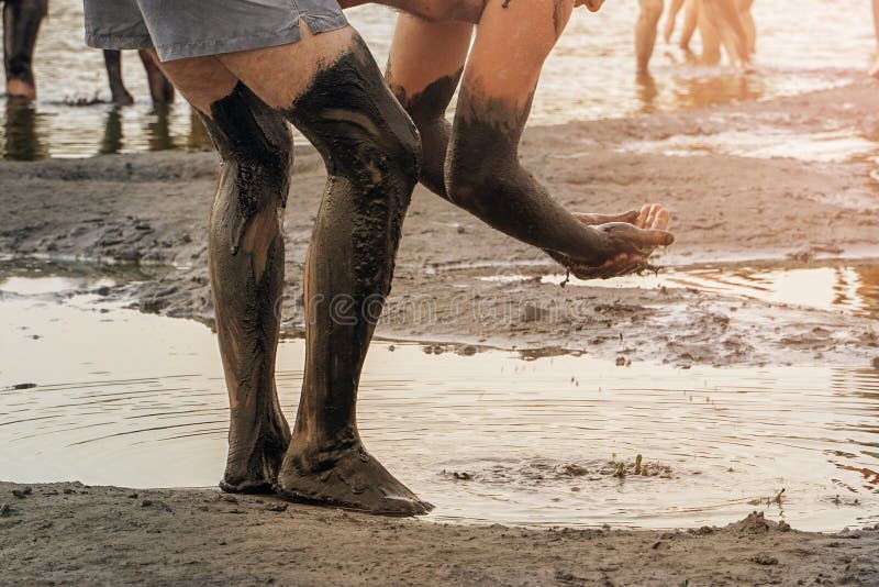 Dead Sea Mud Bath Treatment. Mud Treatment in Mud Baths. Editorial ...