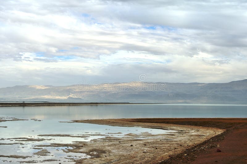 Dead Sea and Overcast Sky in Cloudy Weather Stock Photo - Image of dead ...