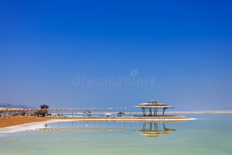 The Dead Sea Resorts in Israel. View of the Beach Stock Image - Image ...