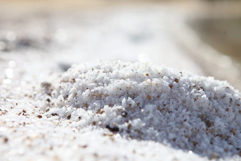 Dead Sea Salt on the Beach - Salt Accumulation on the Dead Sea Shore in ...