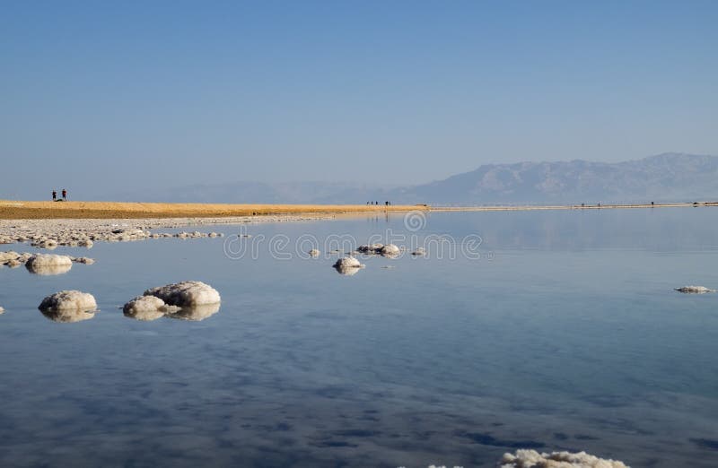 Dead Sea Salt on Beach at Sunrise Stock Image - Image of magnesium ...