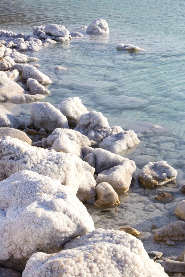 Dead Sea Salt Deposits Stones Stock Photo - Image of coastline ...