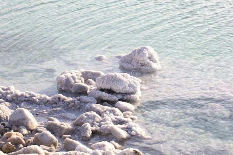 Dead Sea Salt Deposits Stones Stock Image - Image of seascape, arab ...