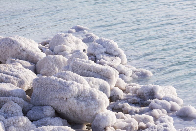 Dead Sea Salt Deposits Stones Stock Photo - Image of salt, crystals ...