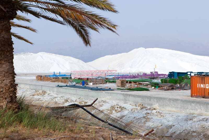 Dead Sea Salt Factory, Israel Stock Photo - Image of mountain, salt ...