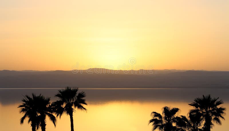 Dead Sea Sunset, Jordan, Middle East Stock Photo - Image of hypersaline ...