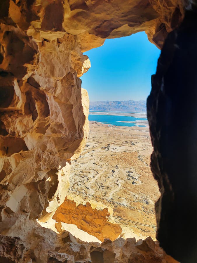 Dead sea view from Masada stock photo. Image of rock - 146730138