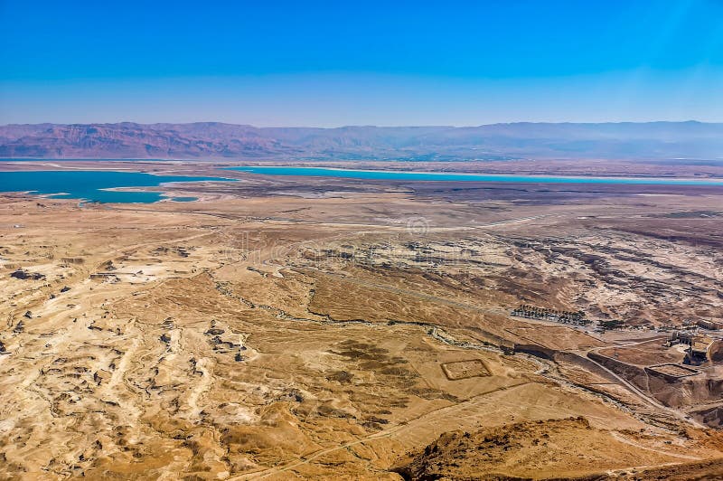 Dead sea view from Masada stock image. Image of cliff - 146730169