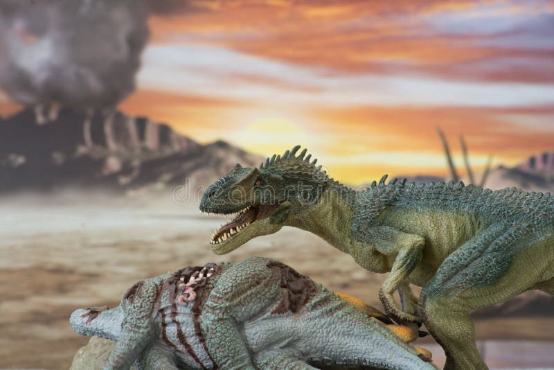 Dead Stegosaurus Killed by Allosaurus Stock Photo - Image of dinosaurs ...