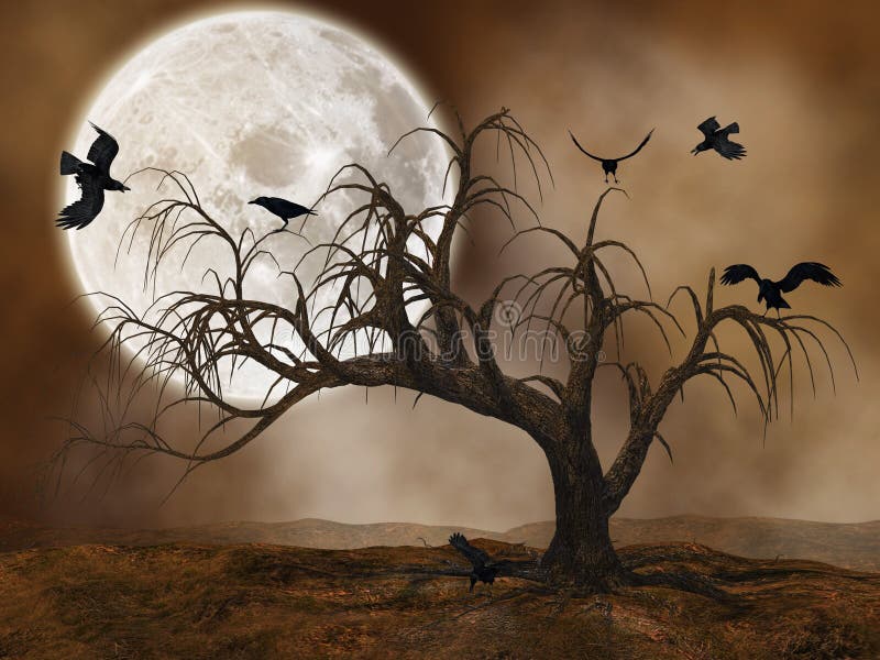 Dead tree stock illustration. Illustration of beams, night - 27838736