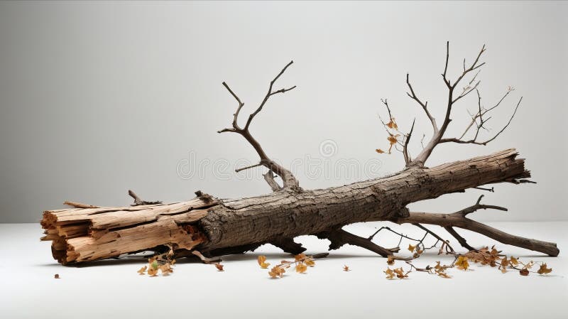 Dead Tree Branch Isolated on White Background Stock Illustration ...