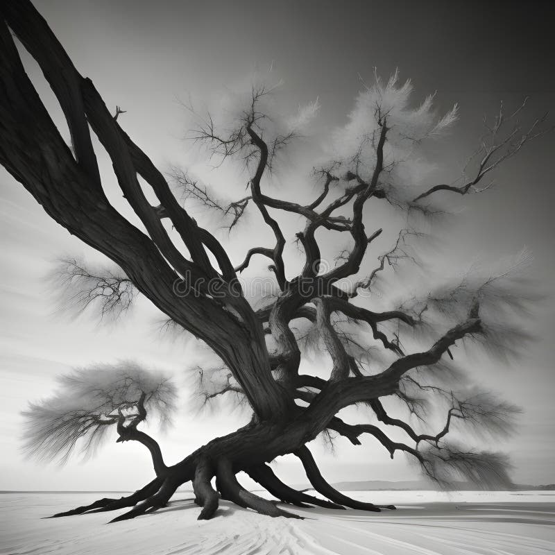 Dead Tree in the Desert. Ai Generated Stock Illustration - Illustration ...