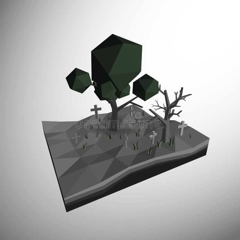 Dead tree on grave yard stock illustration. Illustration of cemetery ...